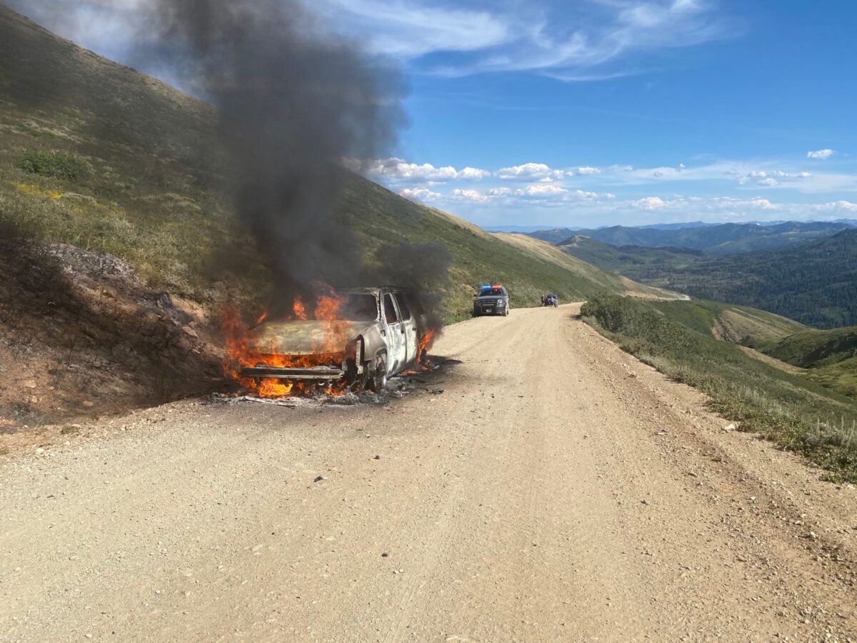 Fire destroys SUV on mountain road, authorities urge caution with hot ...